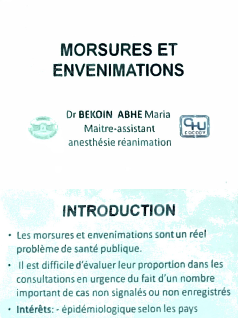 Morsures Et Envenimations | PDF