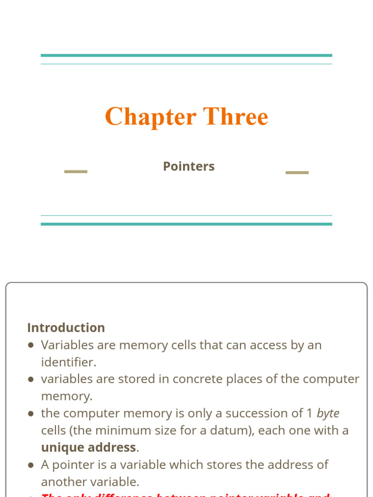 Chapter 3 Pointer Pdf Pointer Computer Programming Variable Computer Science 0093