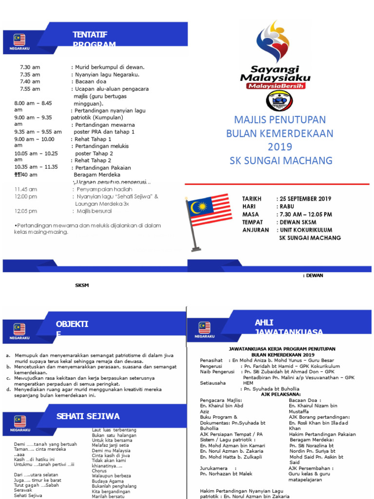 Buku Program Penutupan Bulan Kemerdekaan 2019 Flipbook Pdf Pdf
