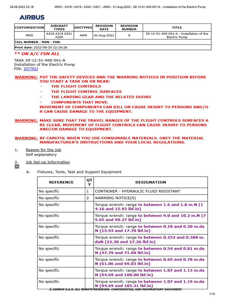 MMO - A318 - A319 - A320 - A321 - AMM - 01-Aug-2022 - 29-12-51-400-001 ...