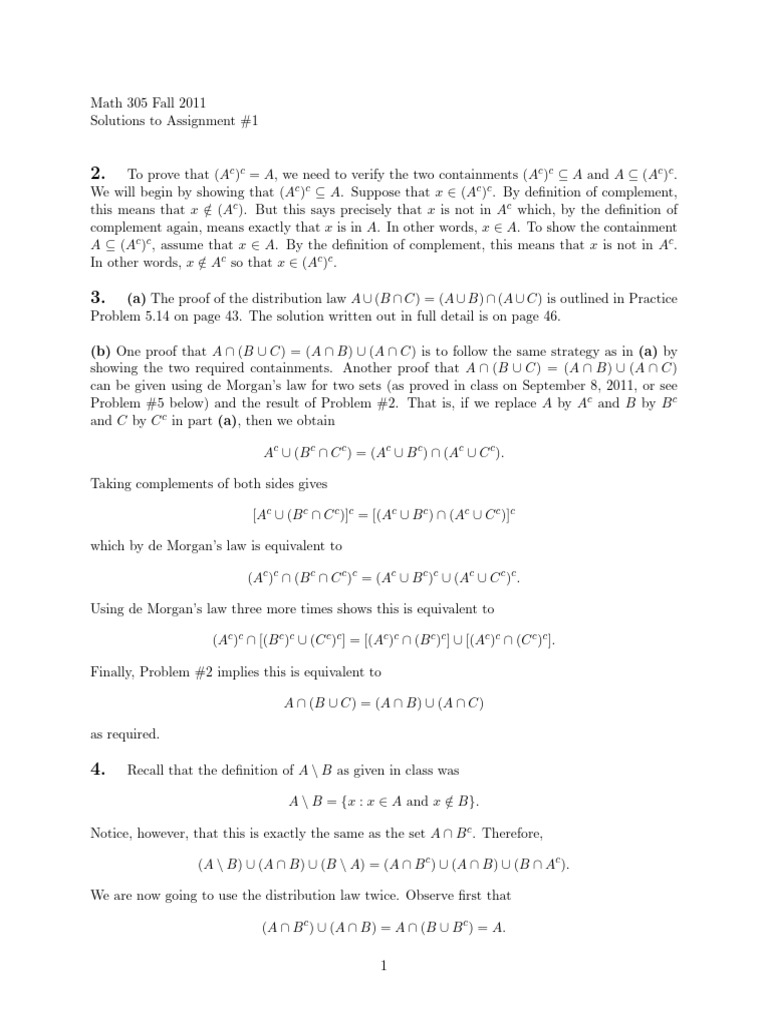 305 Solutions 01 | Download Free PDF | Applied Mathematics | Mathematics