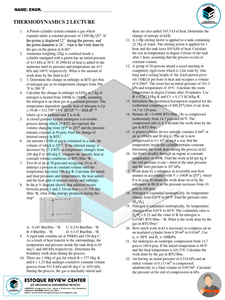 Thermo 2 | PDF | Heat | Enthalpy