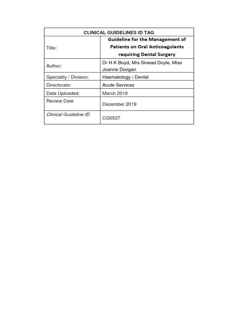 Anticoagulation Guidline | PDF | Clinical Medicine | Medical Specialties