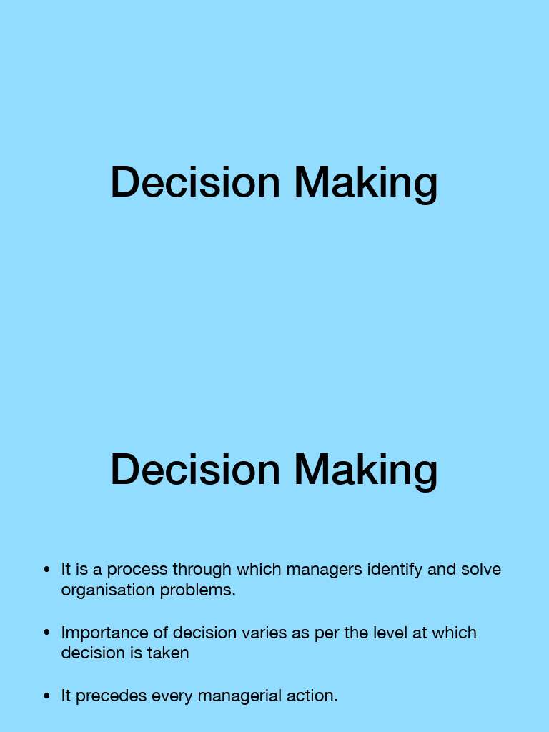 Decision Making | PDF | Decision Making | Performance Appraisal