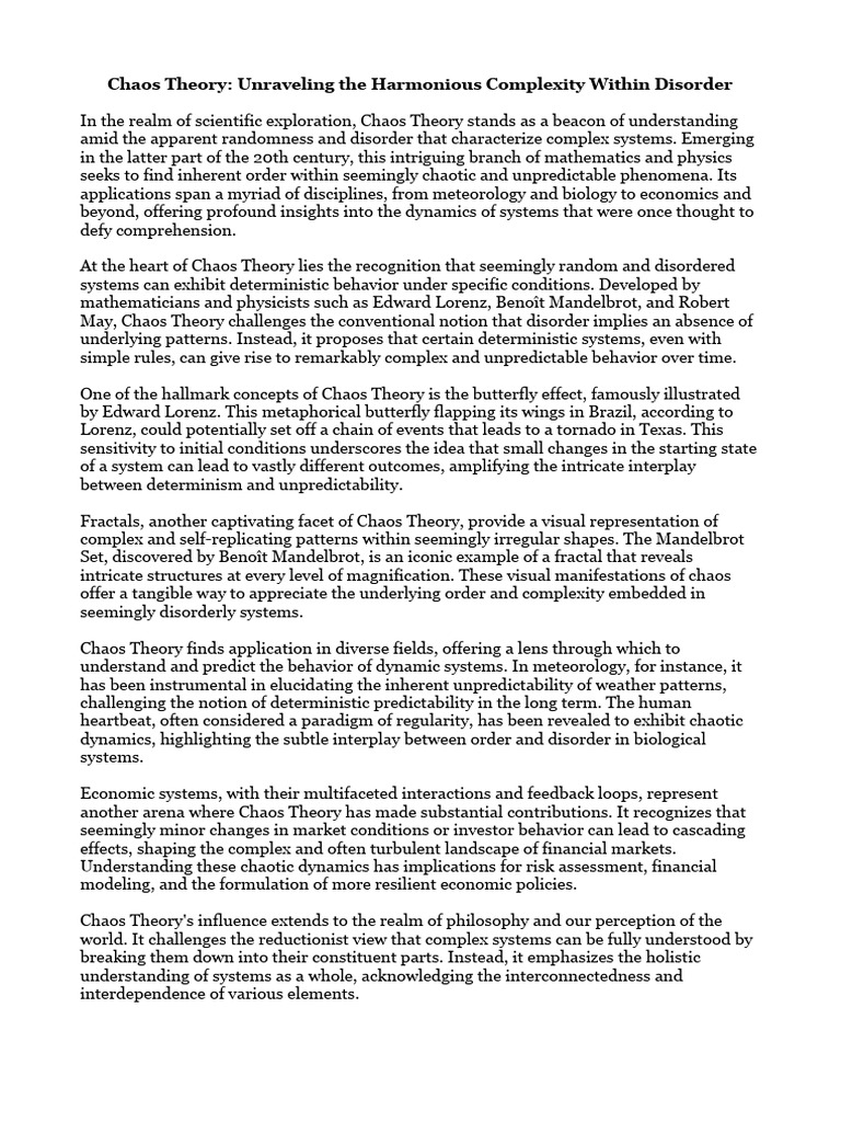 Chaos Theory | PDF | Chaos Theory | Applied Mathematics