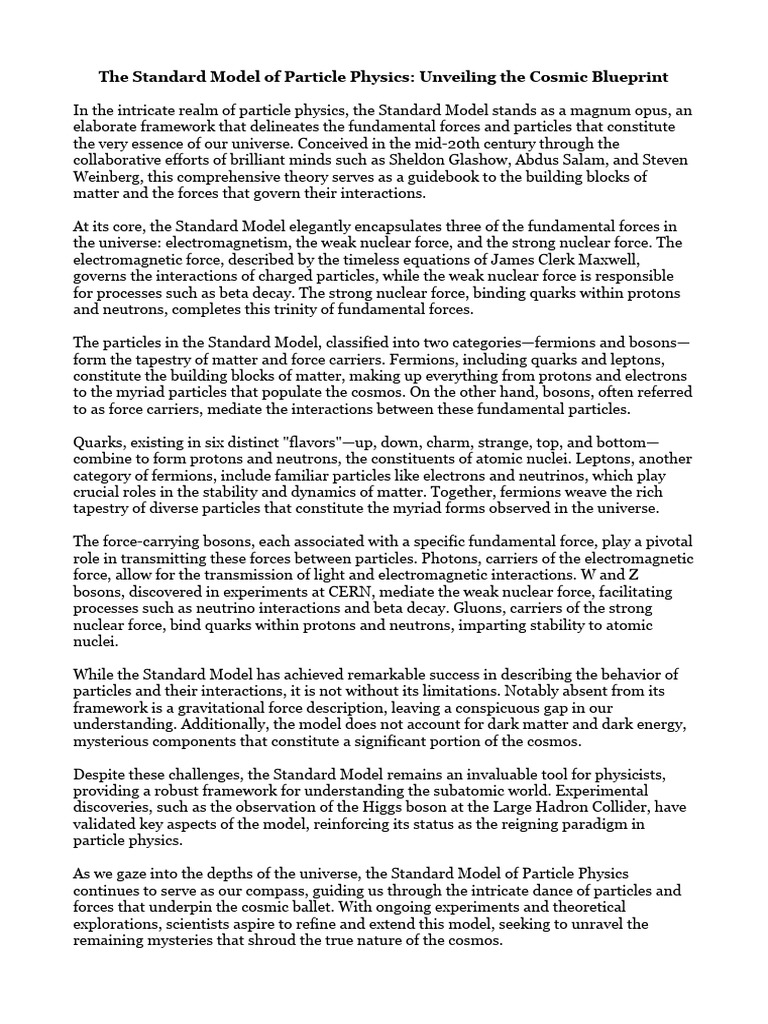 Standard Model of Particle Physics | PDF | Standard Model | Particle ...