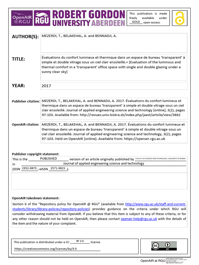 Evaluations Du Confort Lumineux Et Therm | PDF | International Standard Serial Number
