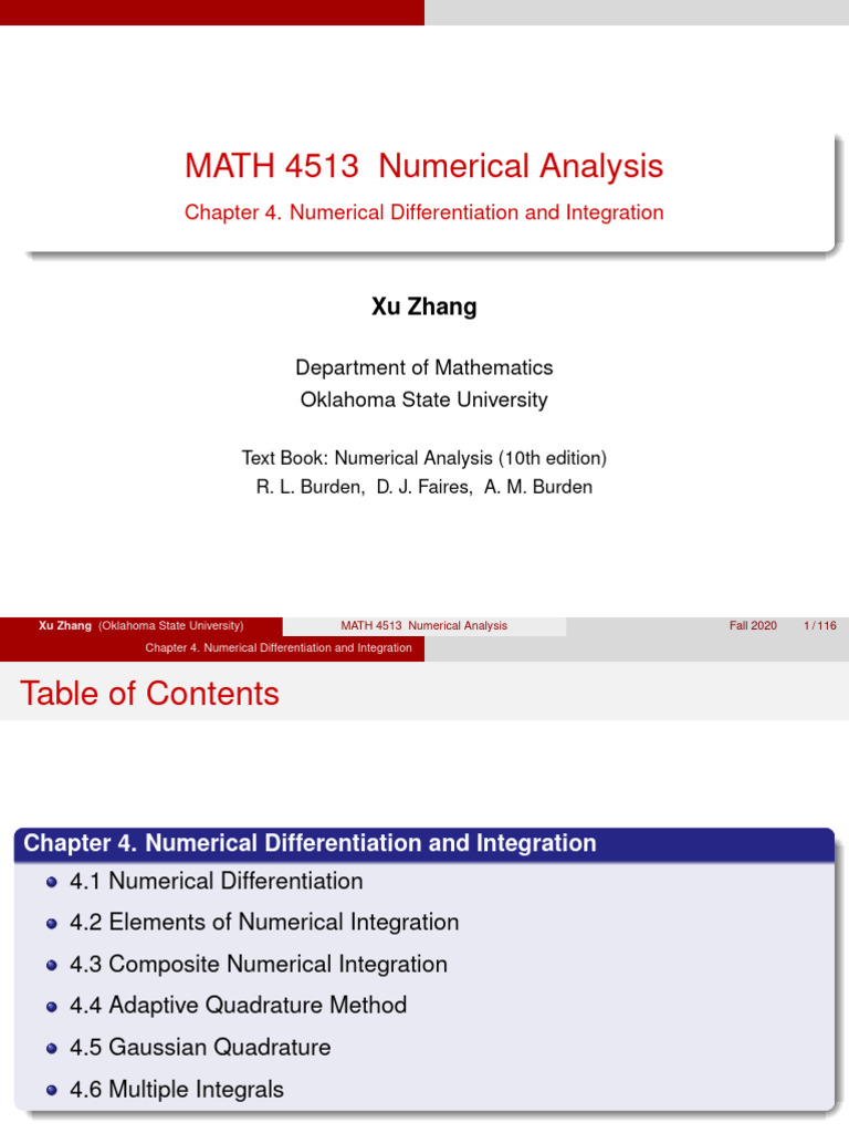 Numerical Differentiation & Integration | PDF | Numerical Analysis | Integral