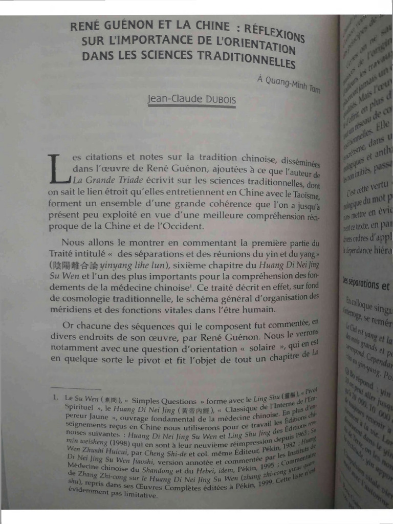 Jean-Claude Dubois - René Guénon Et La Chine | PDF
