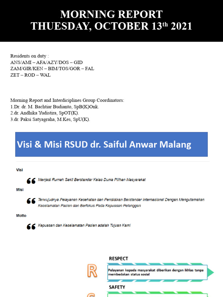 Duty Rabu 13 10 21 Post Pra MR | PDF | Causes Of Death | Medicine