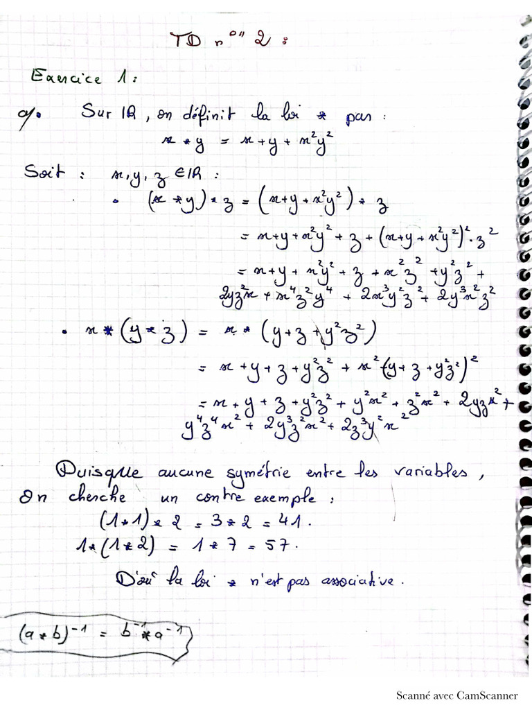 Correction TD 2 Algèbre | PDF