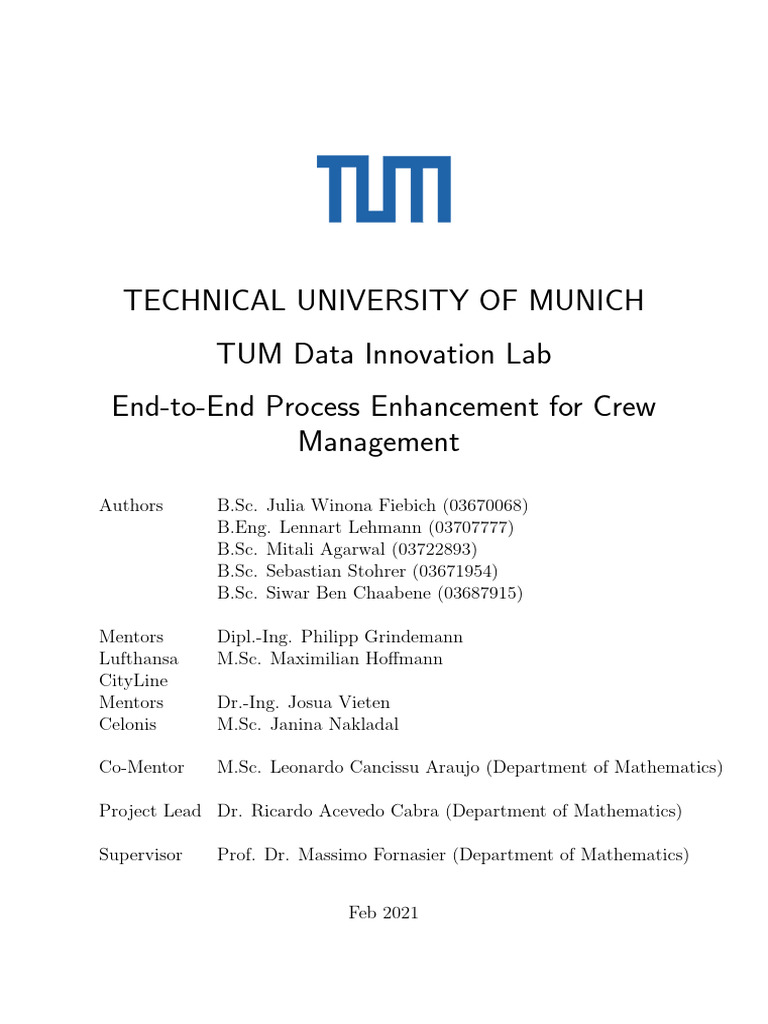 Lufthansa Celonis WS2020 Final Report | PDF | Data Analysis | Databases