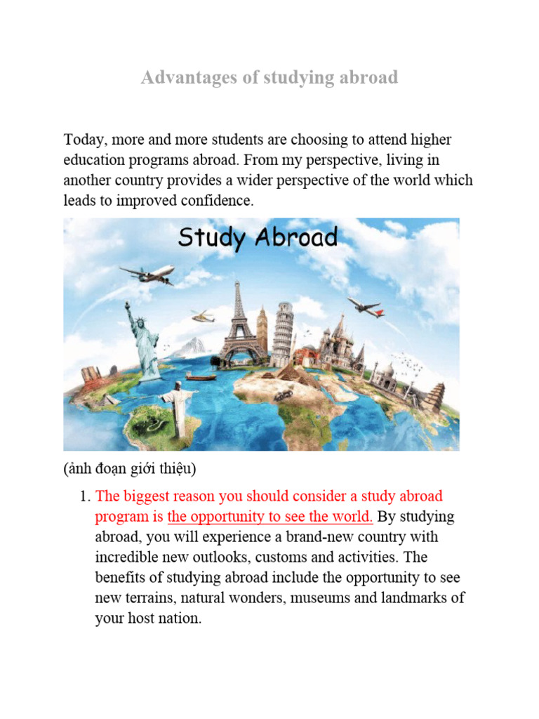 Advantages of Studying Abroad | PDF