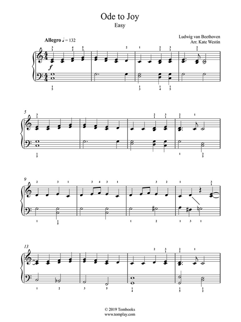 Beethoven_ode_to_joy_piano_solo_easy | PDF