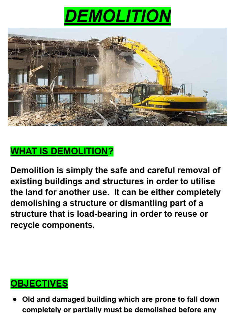 Demolition Guide for Construction Pros | PDF | Demolition | Physical ...