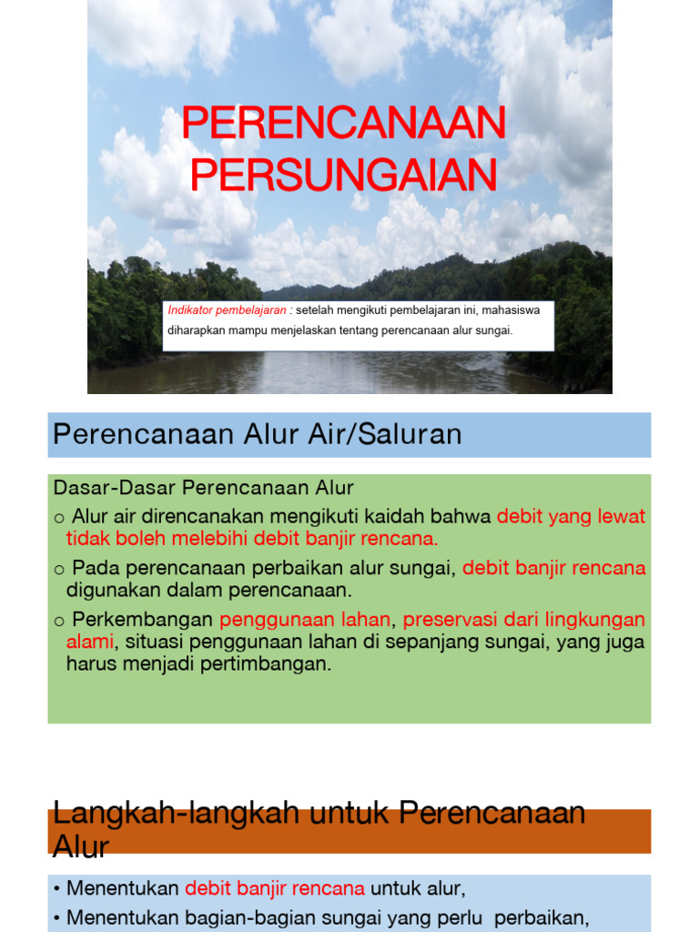 Teknik Sungai Perencanaan Alur Sungai Pdf