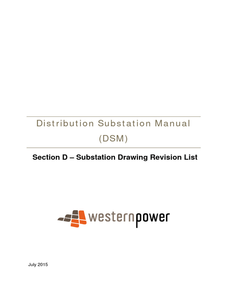 Section D - Substation Drawing Revision List Distribution-Substation ...