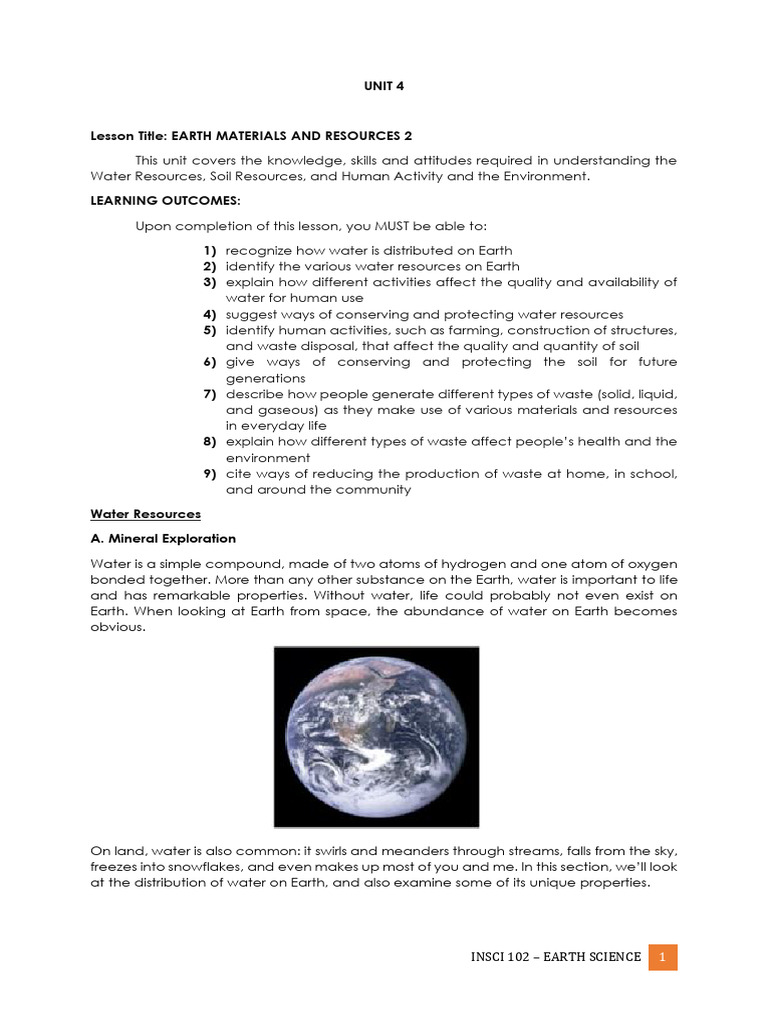 Insci Reviewer Activity 4 | PDF | Fresh Water | Water
