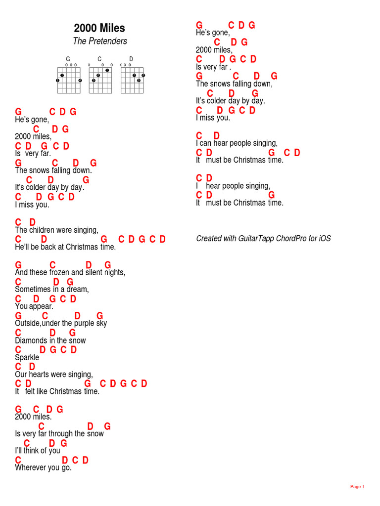 The Pretenders - 2000 Miles | PDF