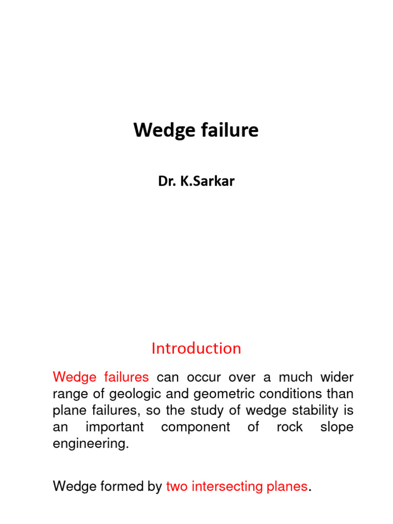 Wedge Failure Analysis in Rock Slopes | PDF | Friction | Geometry