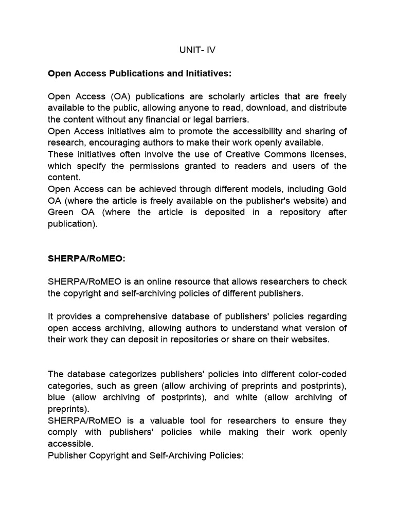 UNIT IV & V PHD Notes | PDF | Open Access | Digital Library