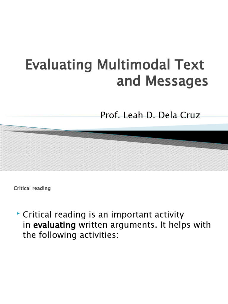 Evaluating Multimodal Text | PDF | Argument | Information