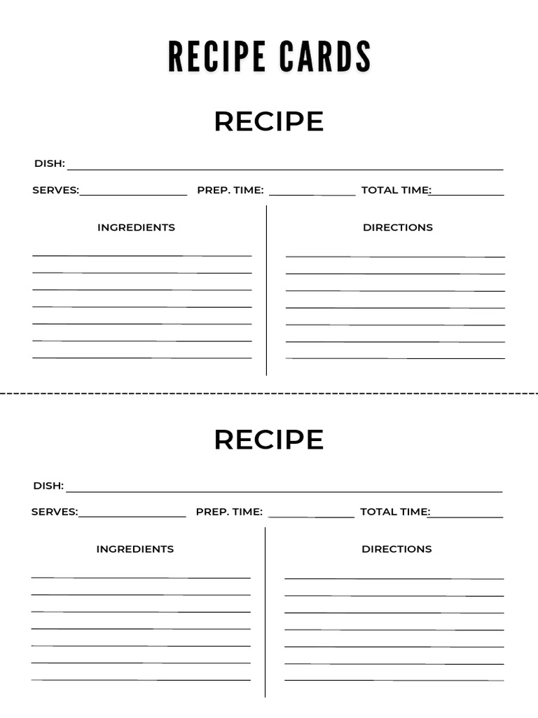 Recipe Cards | PDF