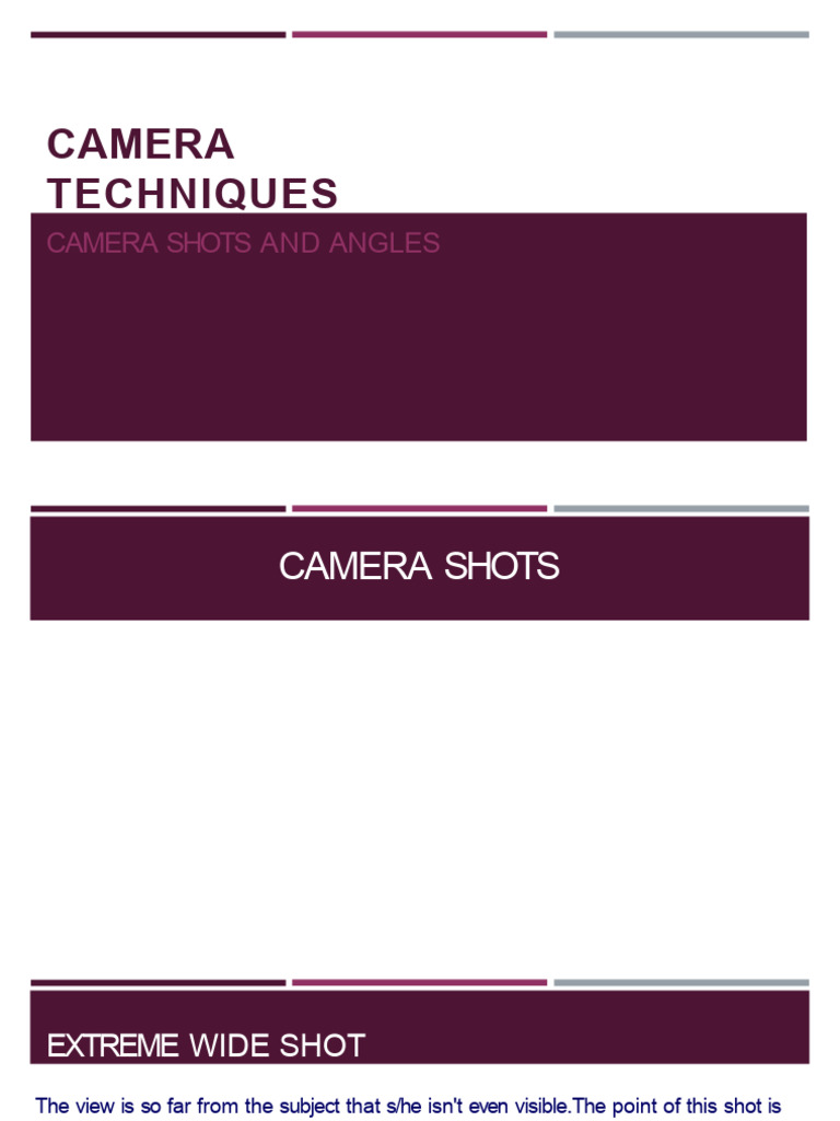 Camera_Techniques | PDF | Close Up
