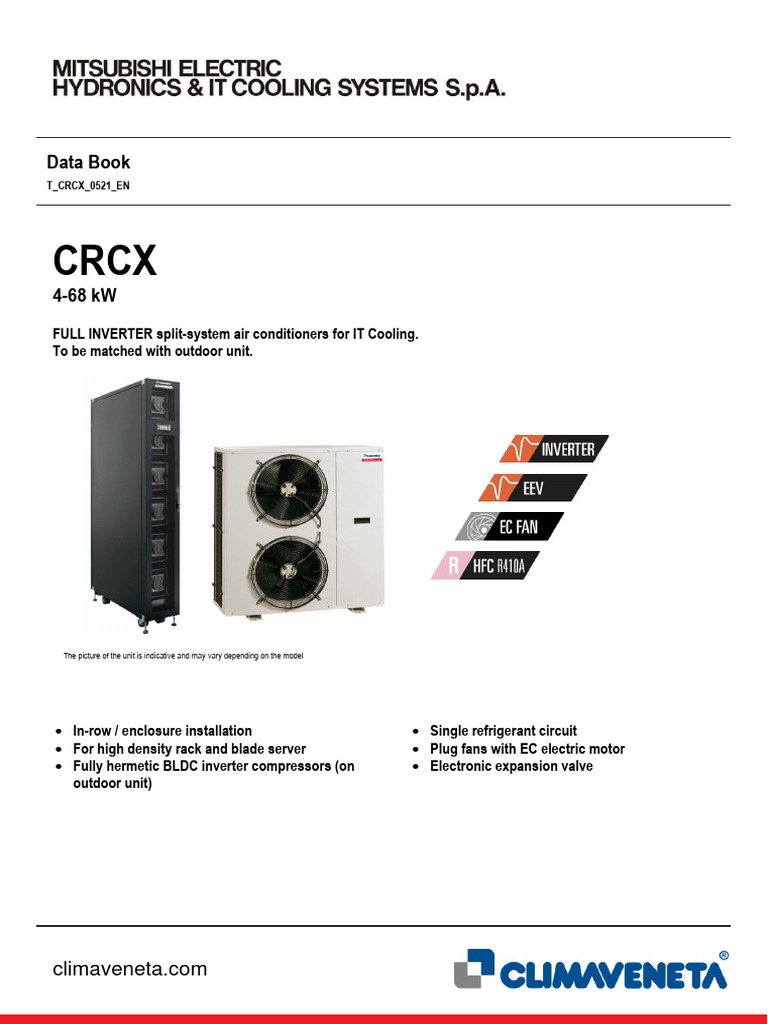 Climaveneta Precision Chiller CRCX Brochure | PDF | Heat Exchanger ...