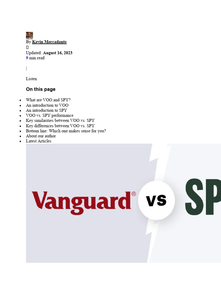 VOO vs. SPY | PDF