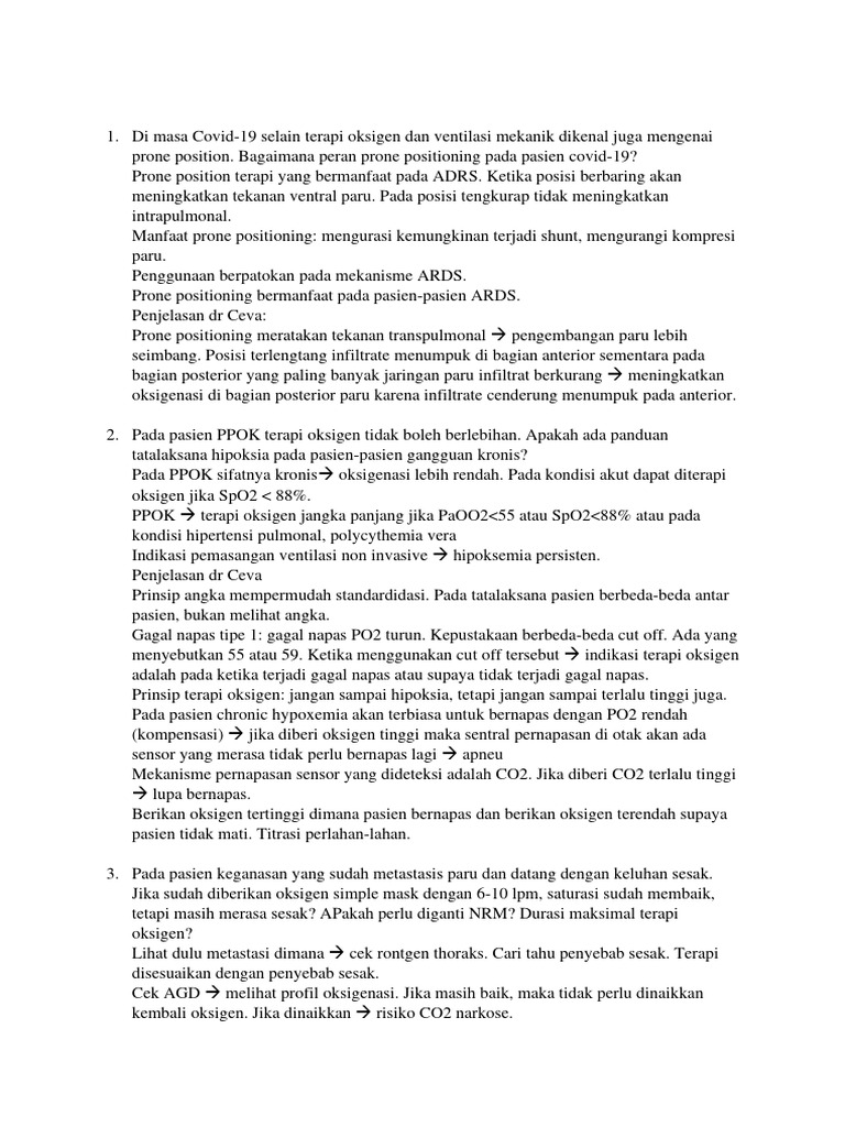 Terapi Oksigen | PDF