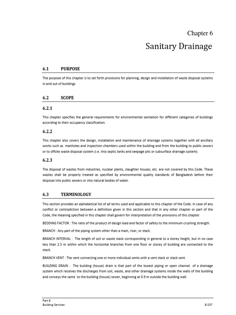 Sanitary Drainage Chapter 6 Word | PDF | Plumbing | Sanitary Sewer