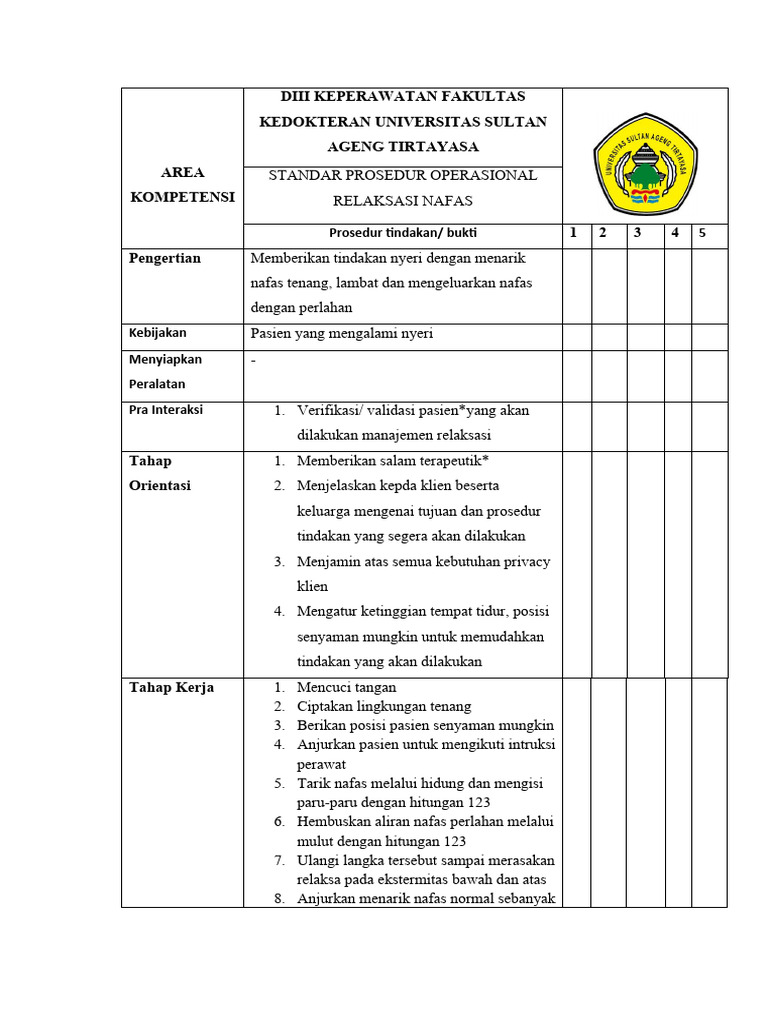Prosedur Relaksasi Nafas untuk Nyeri | PDF | Kesehatan Holistik