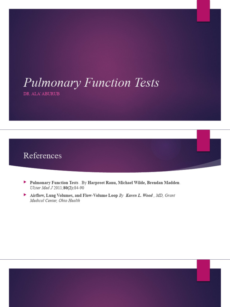 Pulmonary Function Tests | PDF | Exhalation | Medicine