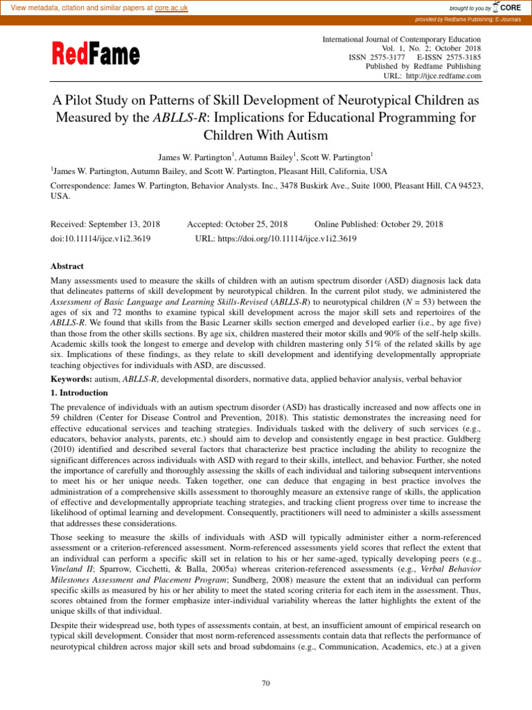 Leitura ABLLS R | Download Free PDF | Autism Spectrum | Learning