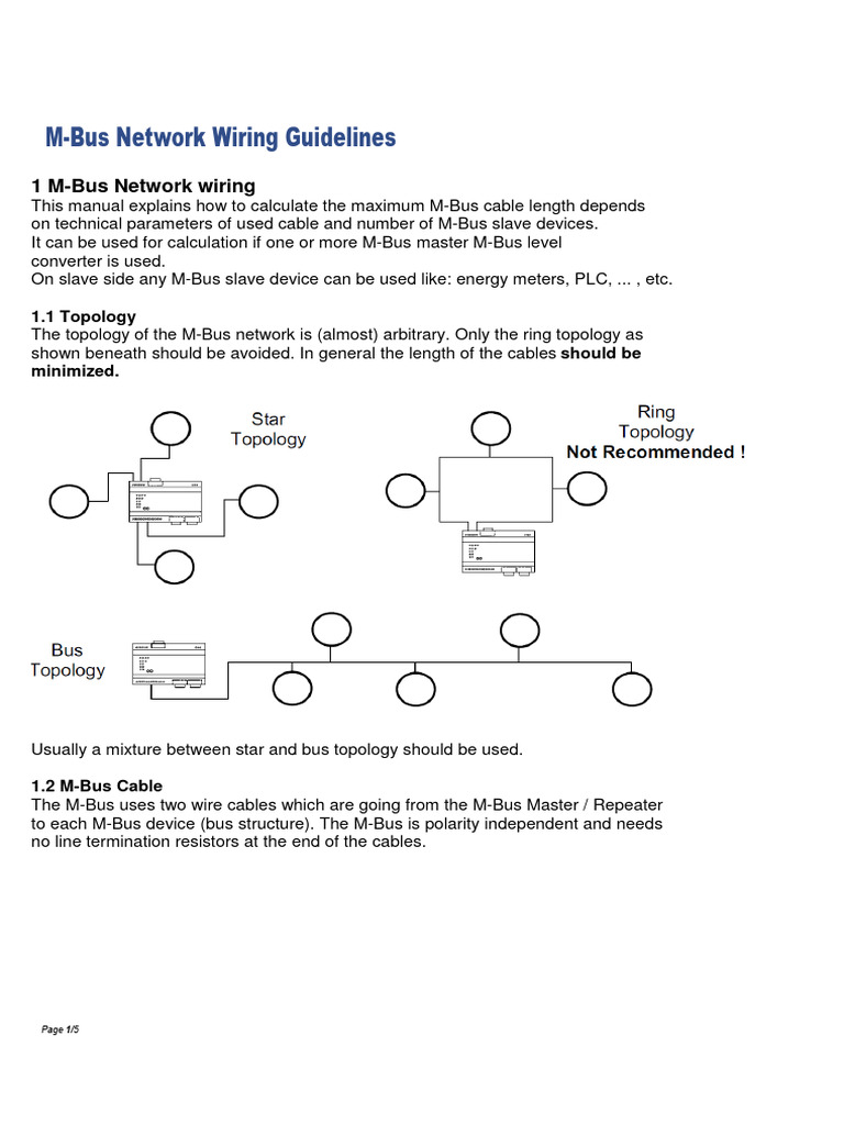 M-BUS Wiring | PDF | Electrical Resistance And Conductance | Network ...