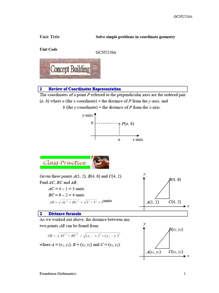 1 Review of C Oordinates Representation | PDF | Line (Geometry) | Slope