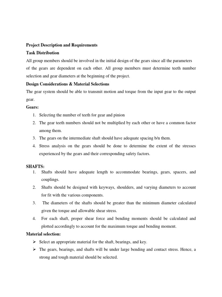 Gear Box Project Guide Lines | PDF | Manual Transmission | Gear