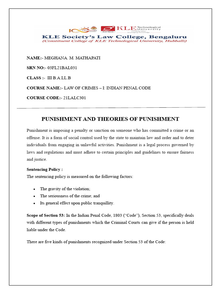 Punishment and Theories of Punishment | PDF | Punishments | Crimes