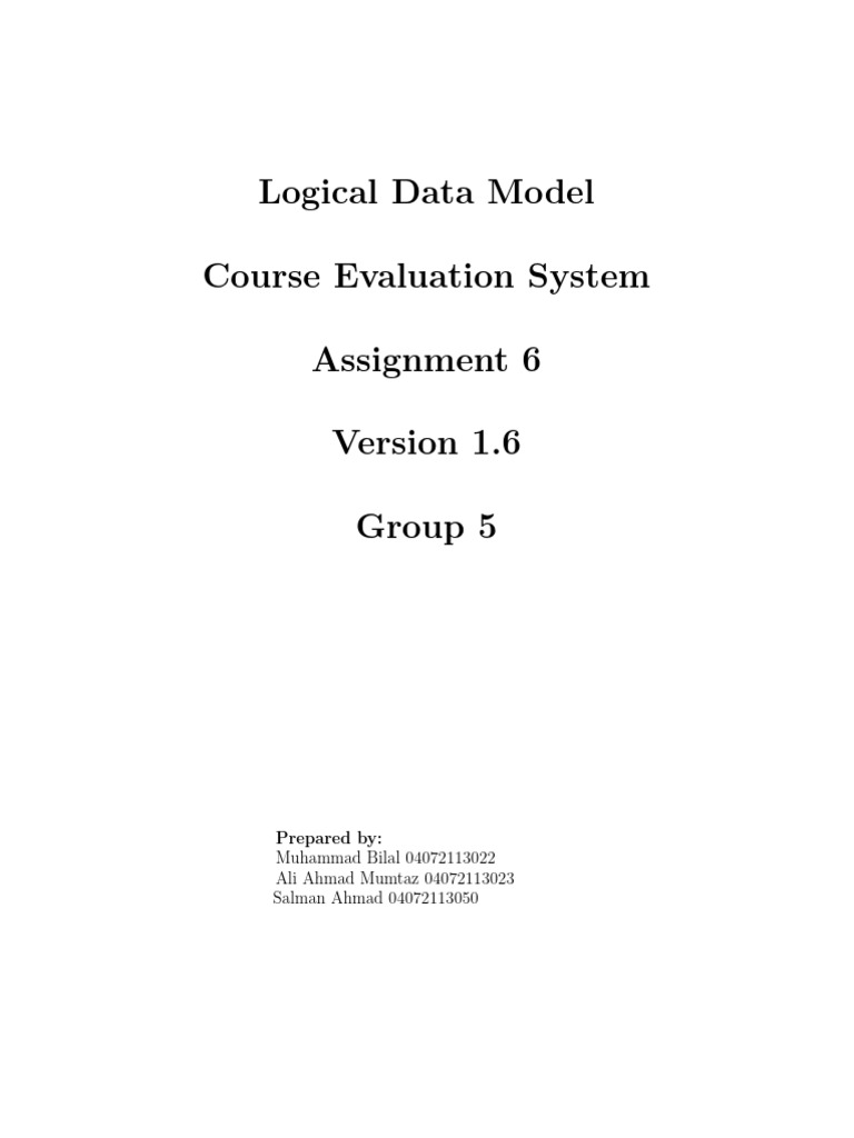 Sc Relational Data Model Course Evaluation System Pdf Relational Model Computer Engineering