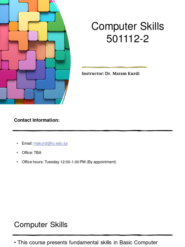 Computer Skills Ch1 Pdf Computer File Window Computing