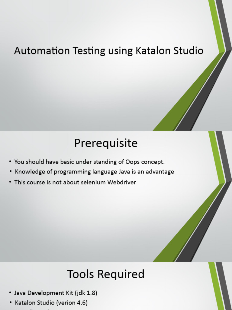 Katalon Studio Automation Guide | PDF | World Wide Web | Internet & Web
