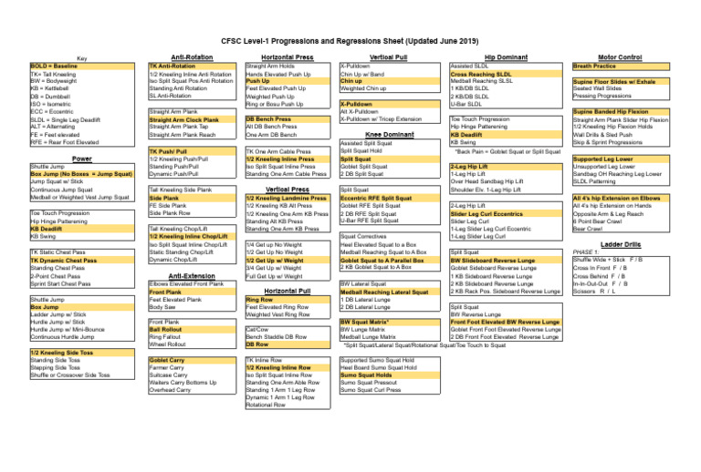 Exercise Progressions and Regressions Guide | PDF | Anatomical Terms Of ...