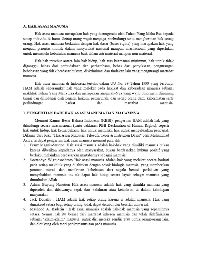 Hak Asasi Manusia - Docx Tugas Aik | PDF
