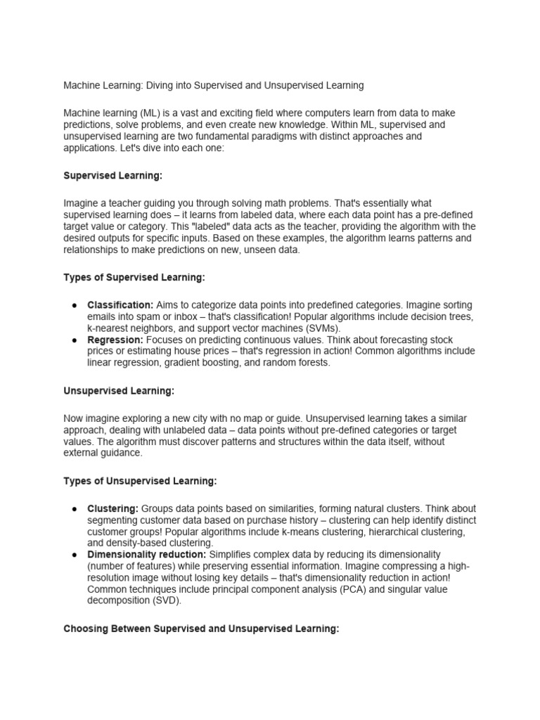 What About Machine Learning Supervised Learning Classification Regression Unsupervised