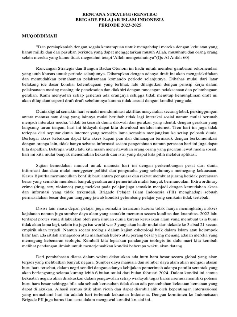 Strategi Brigade PII 2023-2025 | PDF