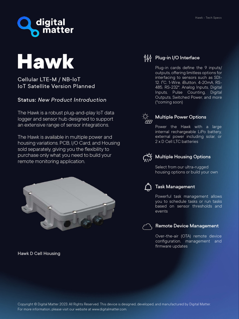 Hawk Maker Datasheet Digital Matter V5 | PDF | Global Positioning ...