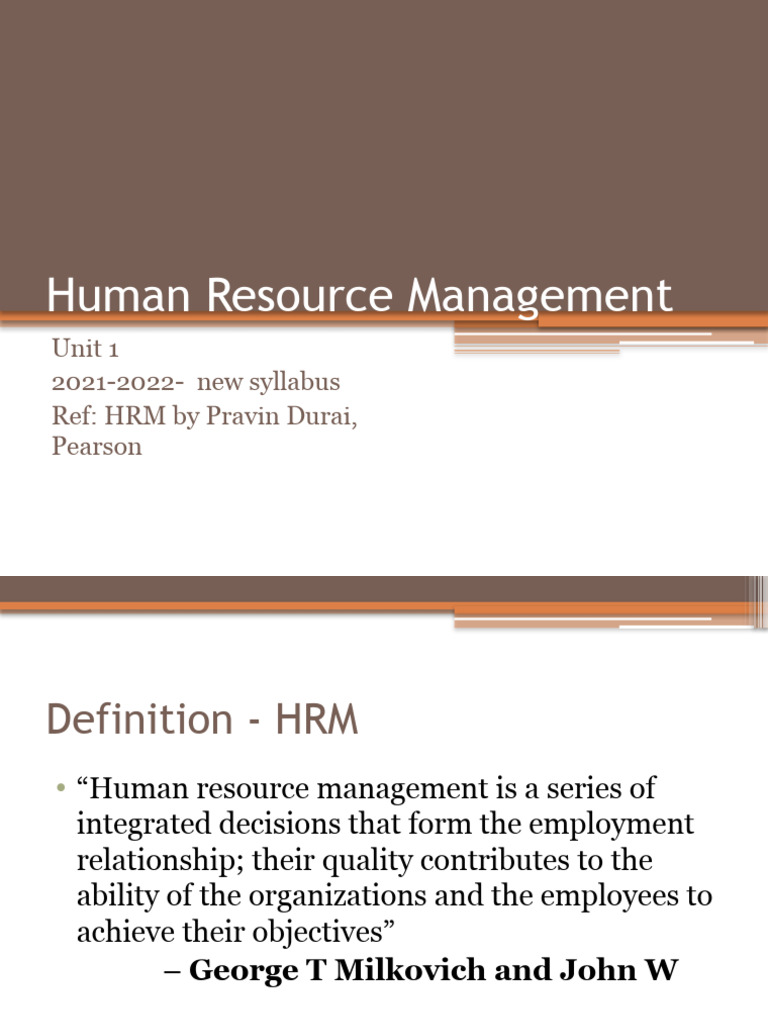HRM - Intro | Download Free PDF | Human Resource Management | Human ...