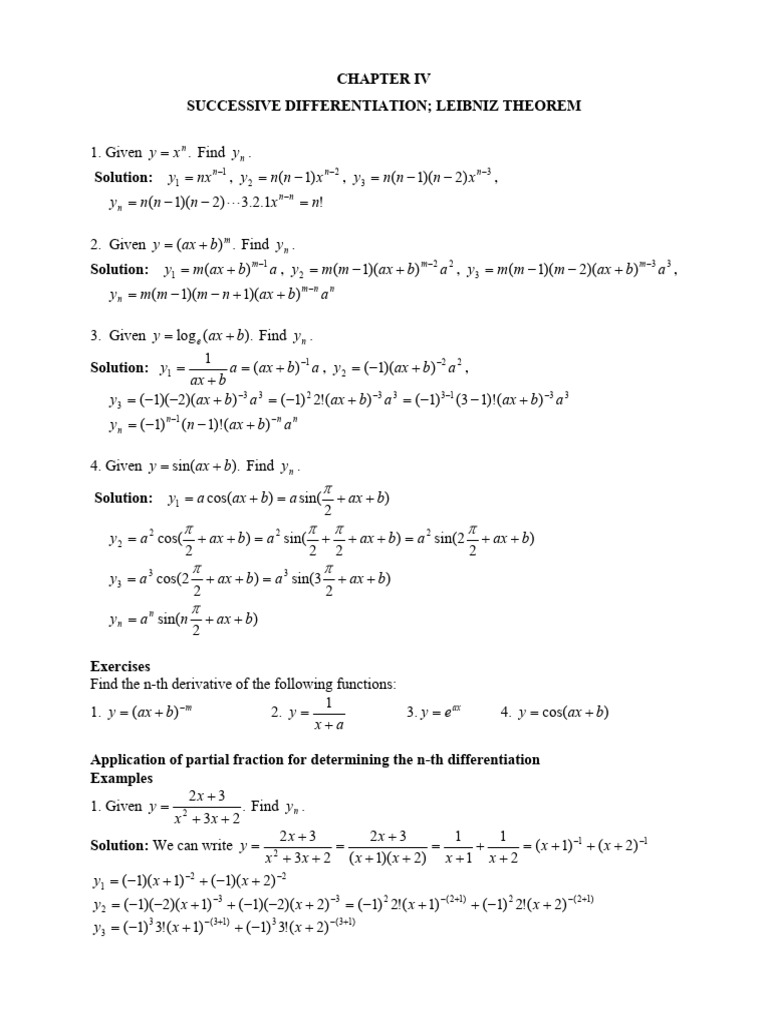 Successive Differentiation | PDF Successive Differentiation | PDF