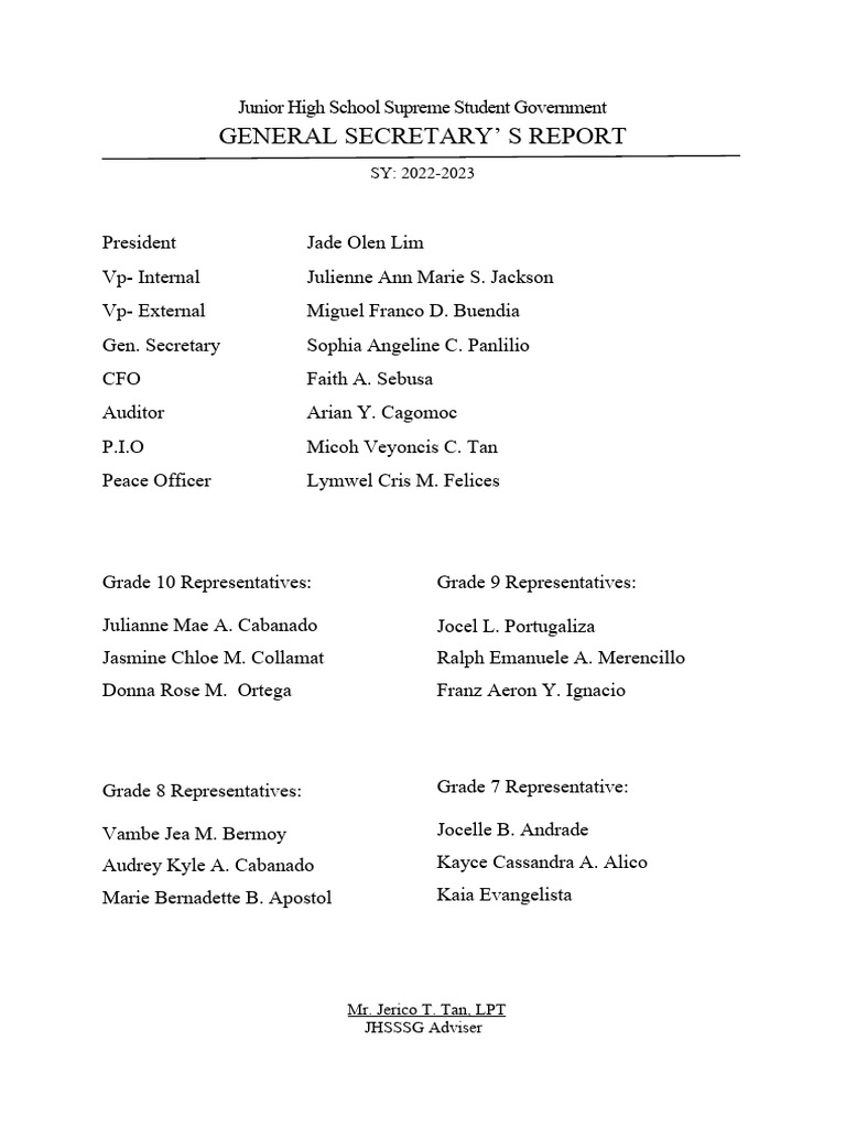 Gen Sec Report | PDF